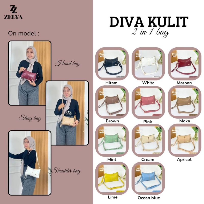 Jual Zelya Diva Kulit 2 in 1 Bag | Shopee Indonesia