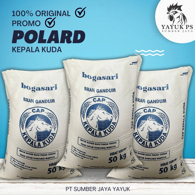 Jual Pollard Gandum Cap Kepala Kuda Repack 1 kg | Shopee Indonesia
