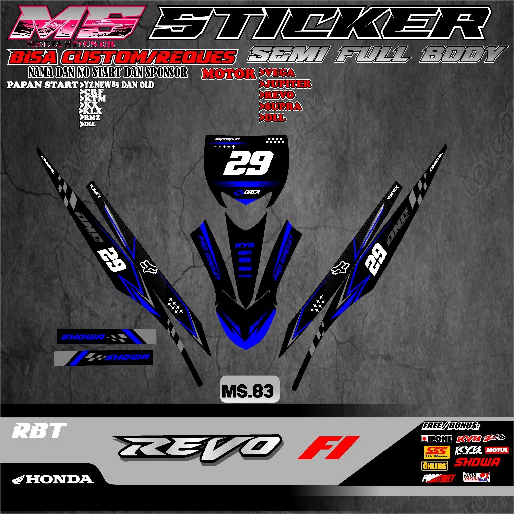 Jual Sticker STRIPING RBT MOTOR REVO FI SEMI FULL BODY MOTOR SUPERMOTO ...