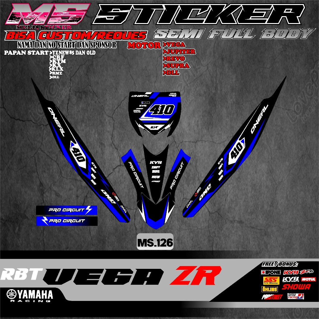 Jual Sticker STRIPING RBT MOTOR VEGA ZR SEMI FULL BODY MOTOR SUPERMOTO ...