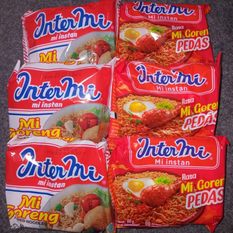 Jual [paket isi 6] Intermie Intermi Mi Instan Mie Goreng Pedas 60 Gram ...
