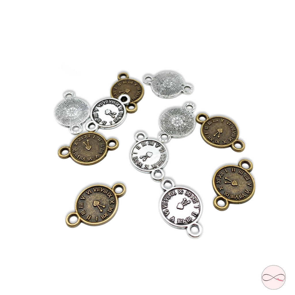 Jual Charm Model Liontin Jam Gantung Ganda Kecil DIY Paduan Aksesoris ...