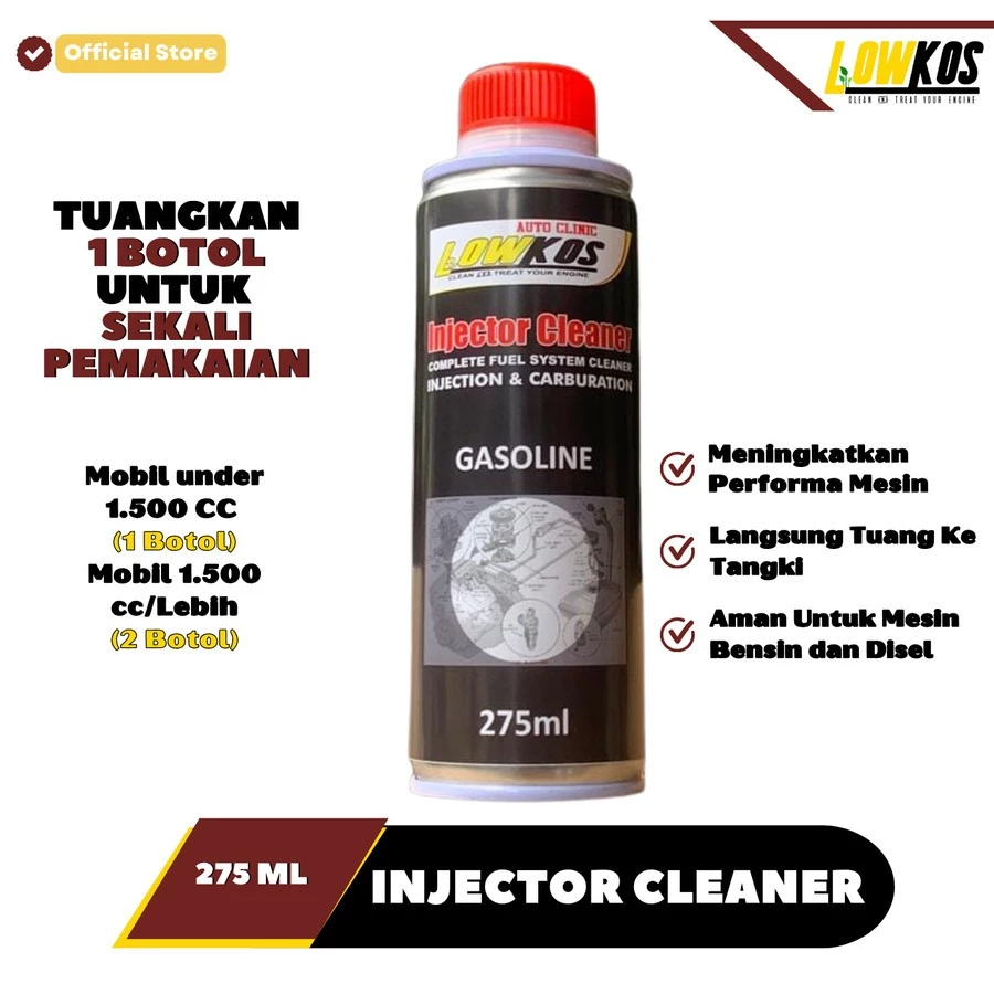 Jual Pembersih Injector Cleaner Mobil Tuang Tangki Lowkos 275 Ml ...