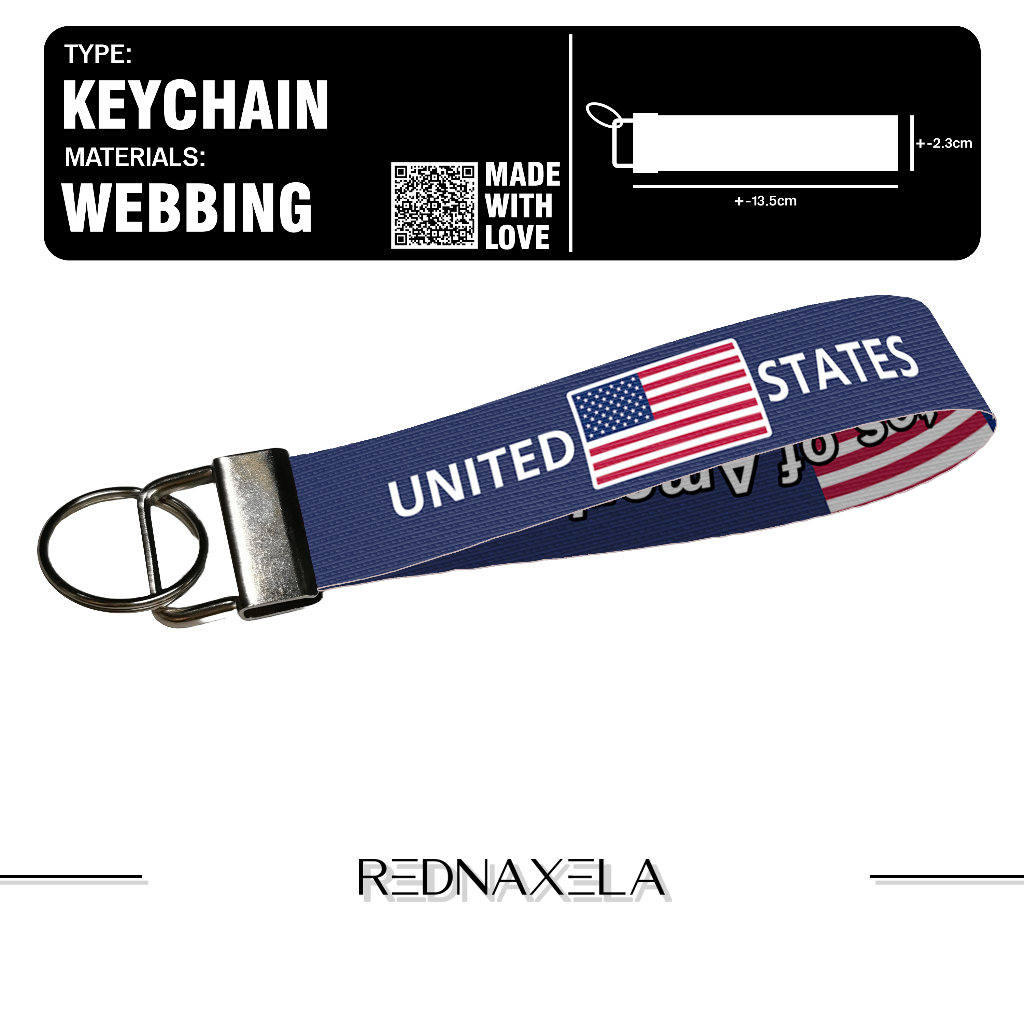 Jual Gantungan Kunci Webbing Keychain - United States Stylish & Durable ...