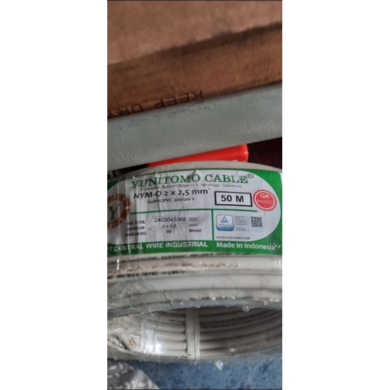 Jual KABEL YUNITOMO NYM 2X2,5MM PANJANG 50MTR | Shopee Indonesia