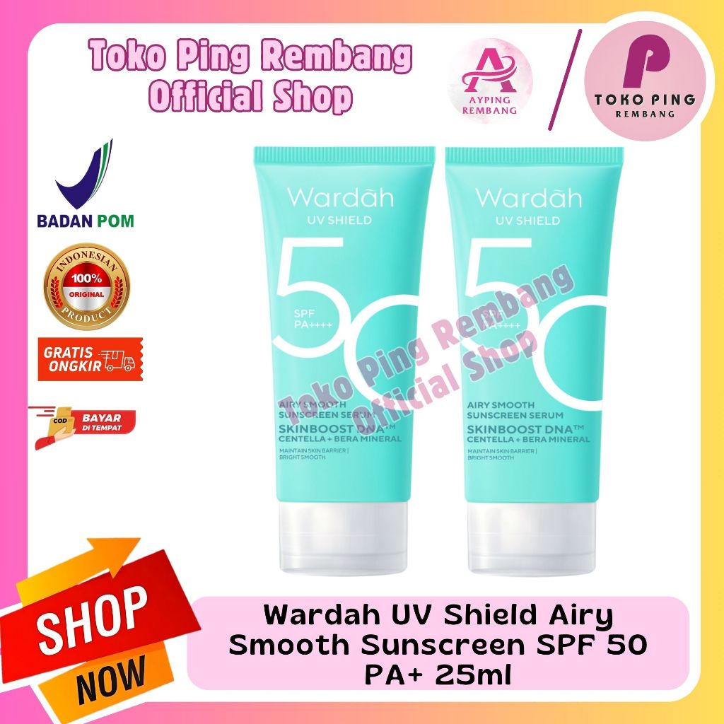 Jual Wardah UV Shield Airy Smooth Sunscreen SPF 50 PA+++++ 25ml | Shopee Indonesia