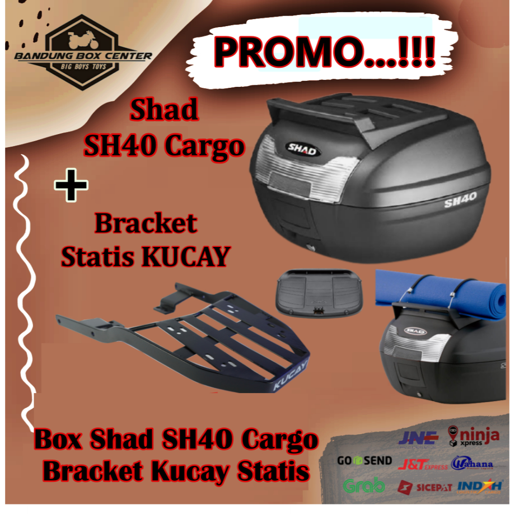 Jual PROMO Paket Box Motor Shad SH40 Cargo & Bracket Statis KUCAY Shad ...