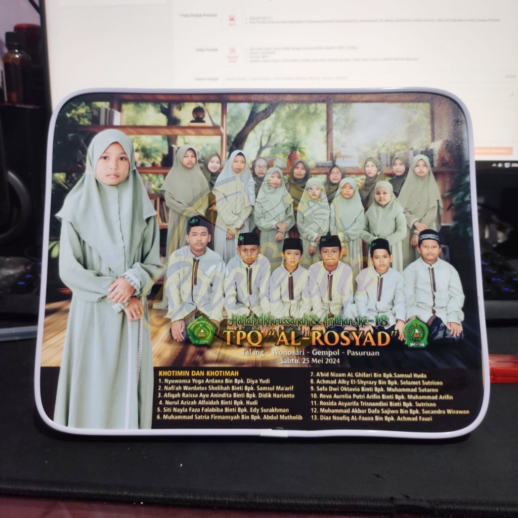 Jual Foto Blok MDF Tebal 12MM Wisuda TK PAUD Vandel Kenangan Oval ...