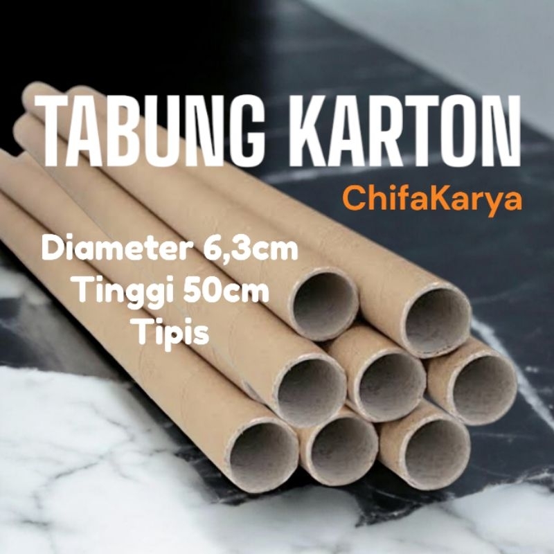 Jual TABUNG KARTON Tipis Diamter -+6,3cm/Panjang 50cm Tabung kertas ...