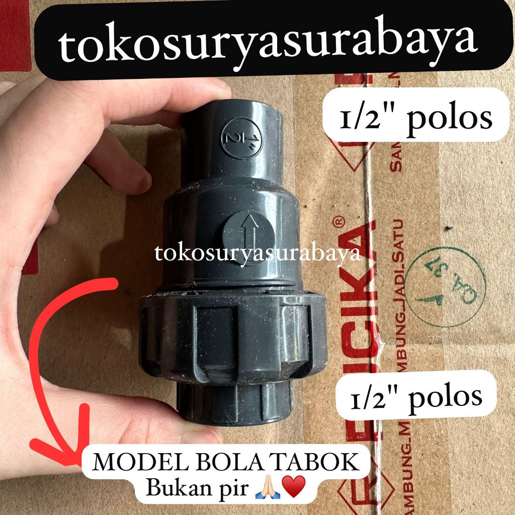 Jual Anti back flow SWING (tabok) Check Valve 1/2" 1" PVC Model Pir ...