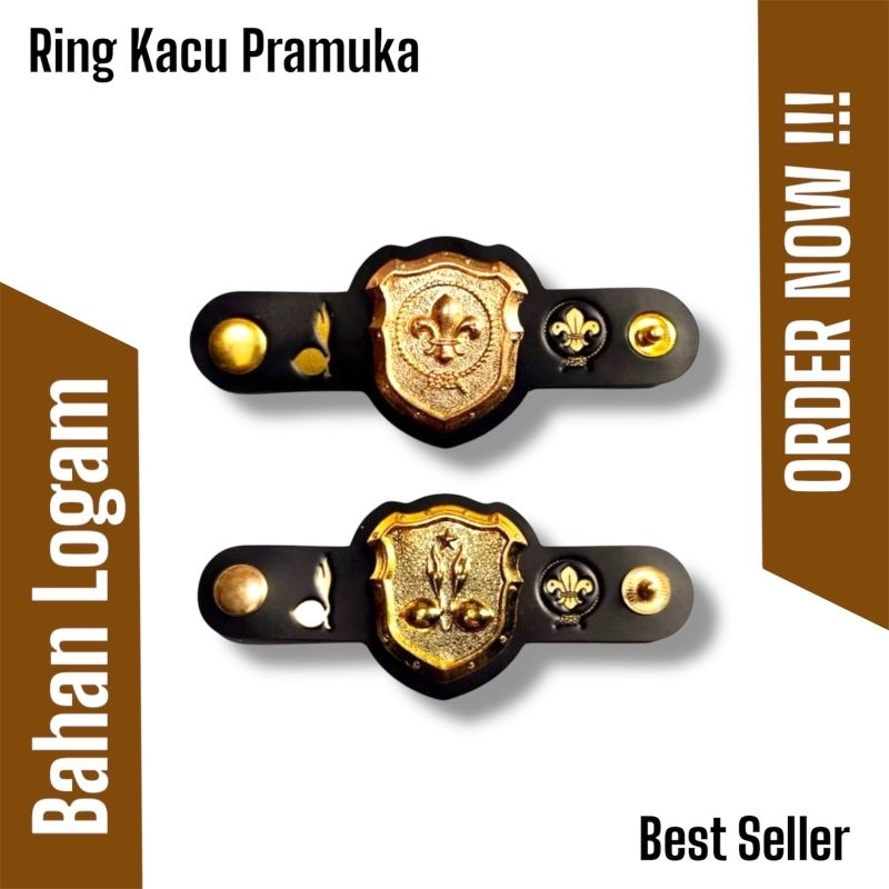 Jual Ring kacu pramuka logam cor premium warna emas pembina/penegak ...