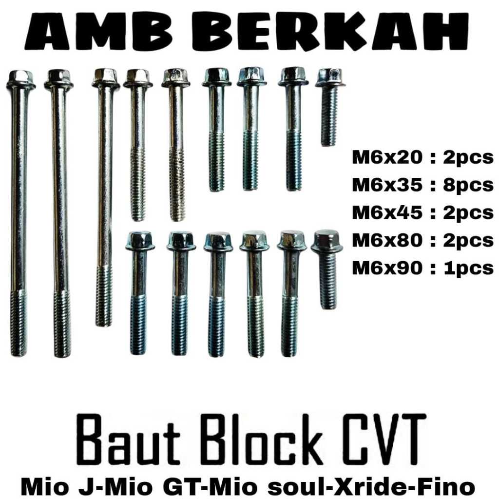 Jual BAUT BLOCK CVT/BLOCK MESIN SET ( MIO J,,MIO SOUL,,MIO GT,,X-RAIDE ...