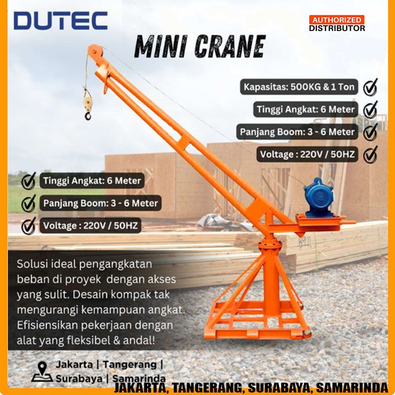 Jual DUTEC - Hydraulic Mini Crane Derek Listrik Katrol Lifting Crane ...