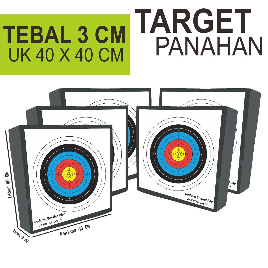 Jual TARGET PANAHAN DILAPISI FACE TARGET TEBAL 3 CM X 40 X 40 CM ...