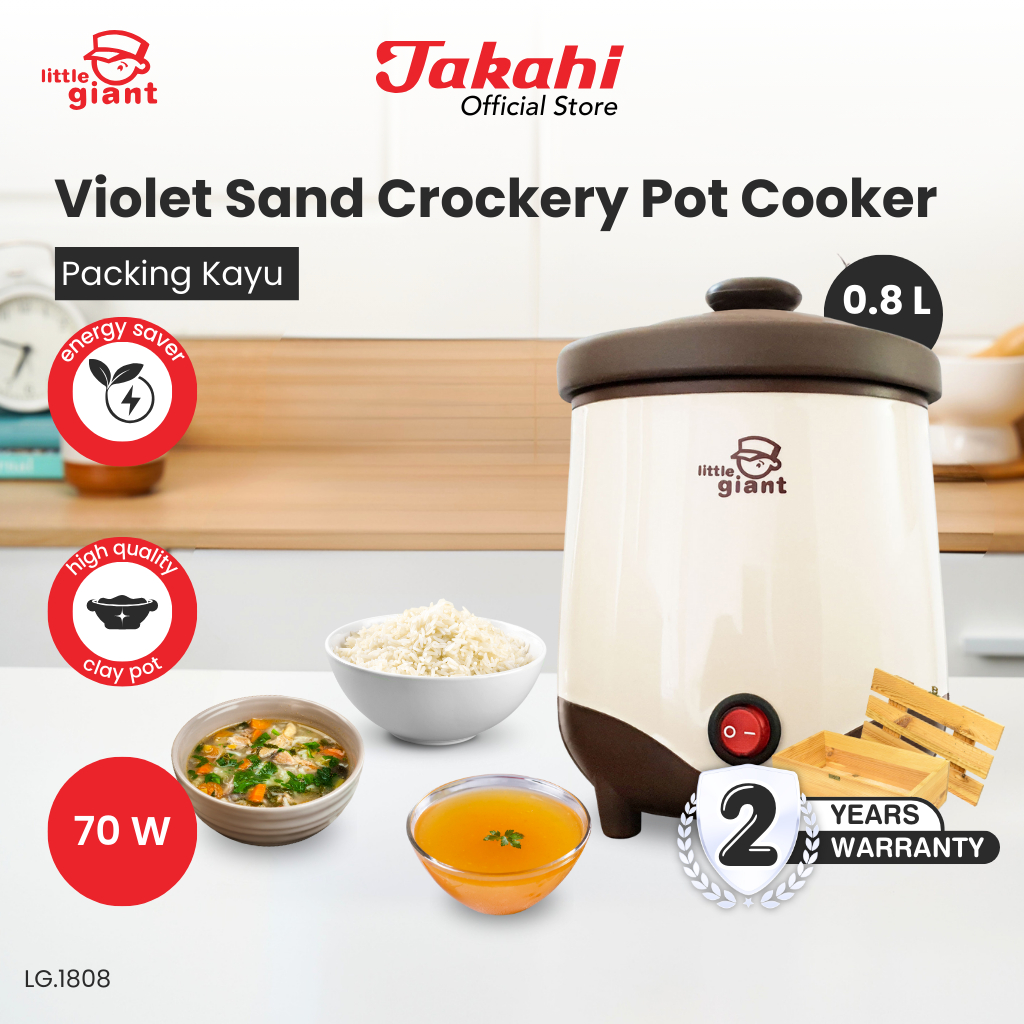 Jual Little Giant Violet Sand Crockery Pot Cooker 0.8 LT (INCLUDE PALET ...