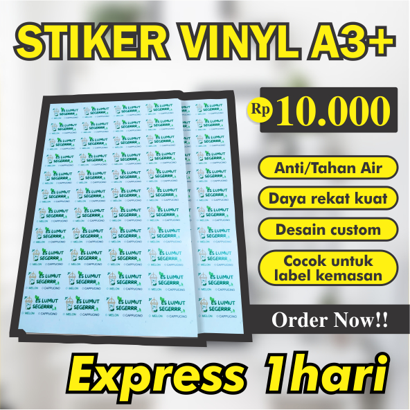 Jual CETAK STIKER VINYL PUTIH / TRANSPARAT A3+ | Shopee Indonesia