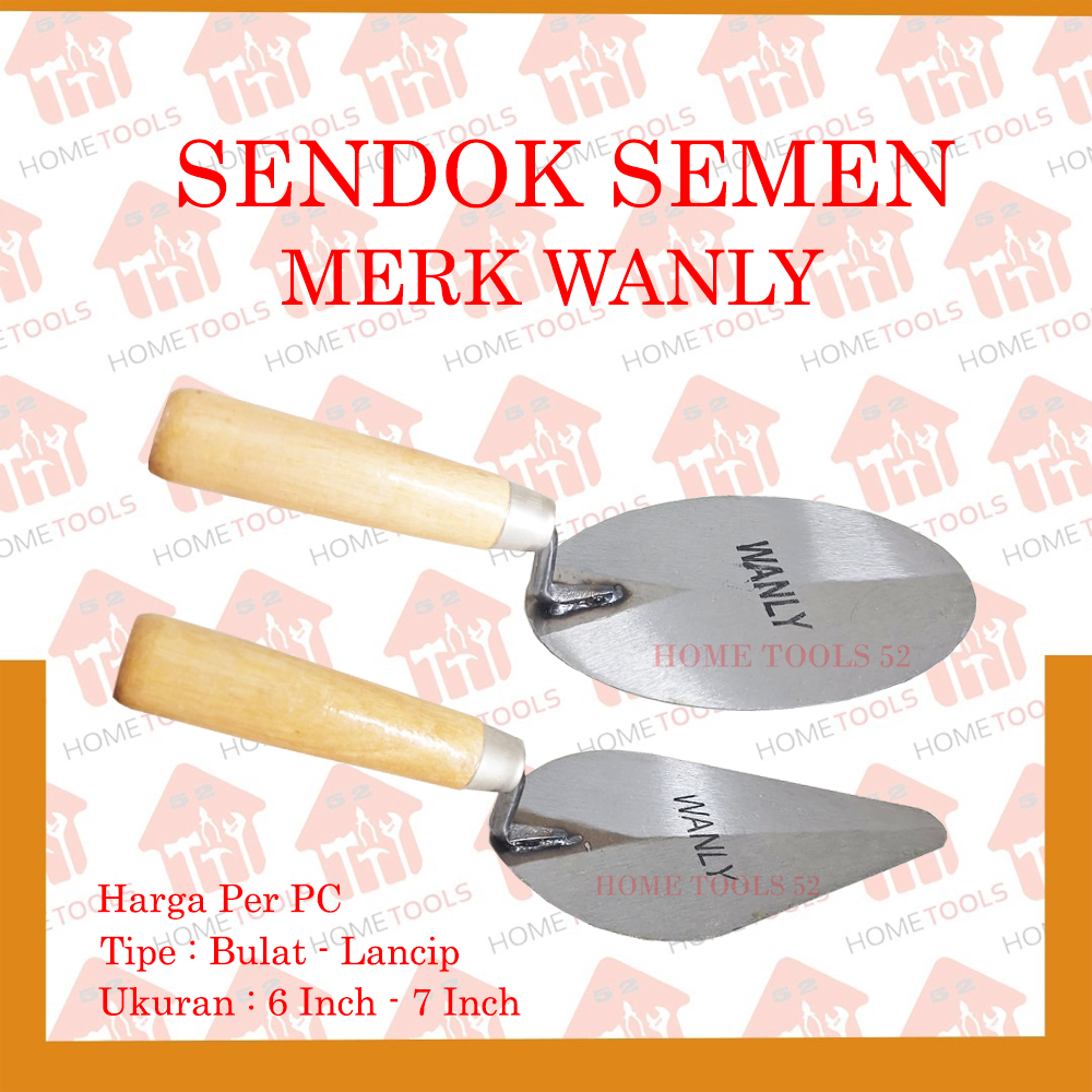 Jual Sendok Cetok Semen WANLY Sendok Semen Gagang Kayu 6" - 7" Tipe ...