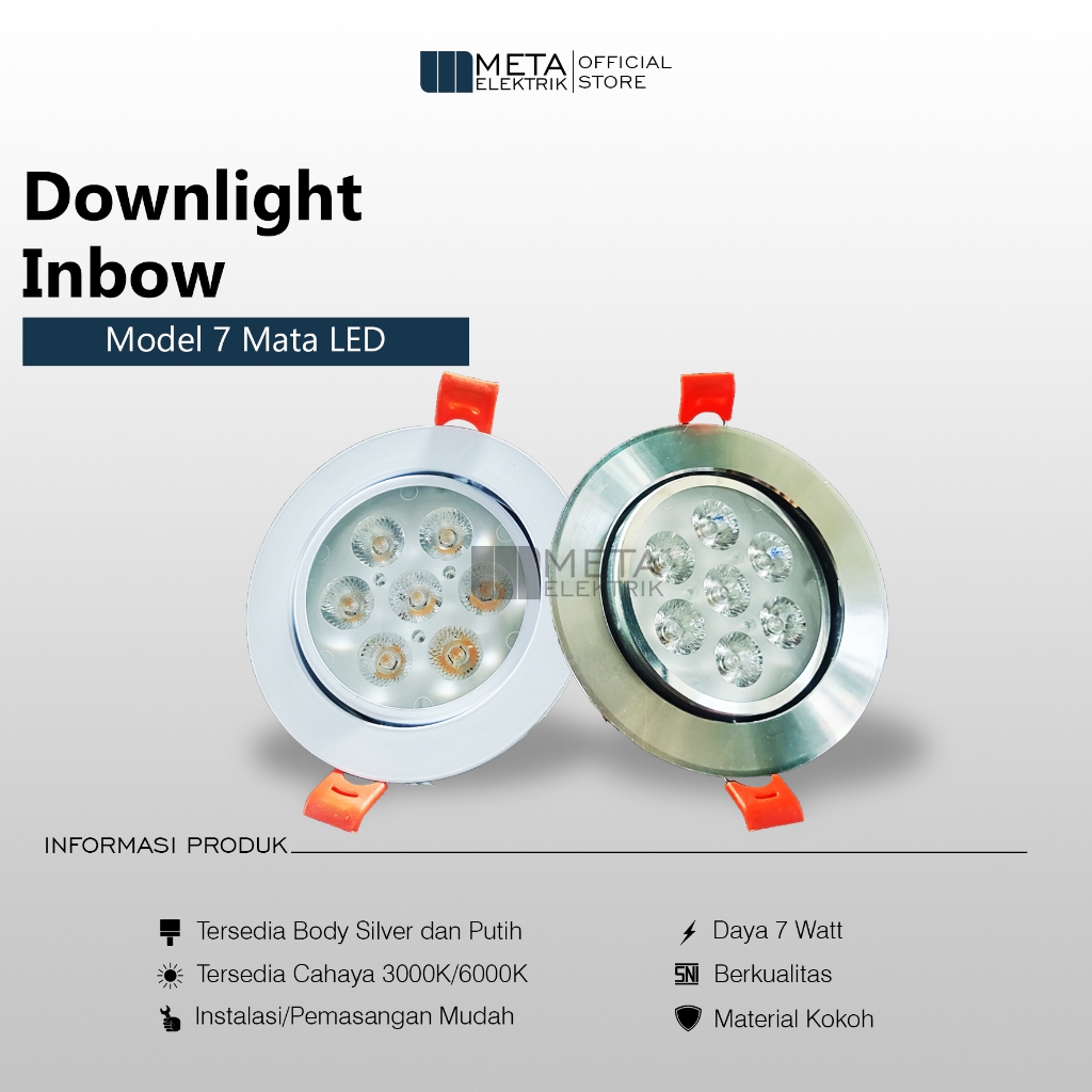 Jual Downlight inbow led 7 mata lampu tanam plafon 7 watt | Shopee ...
