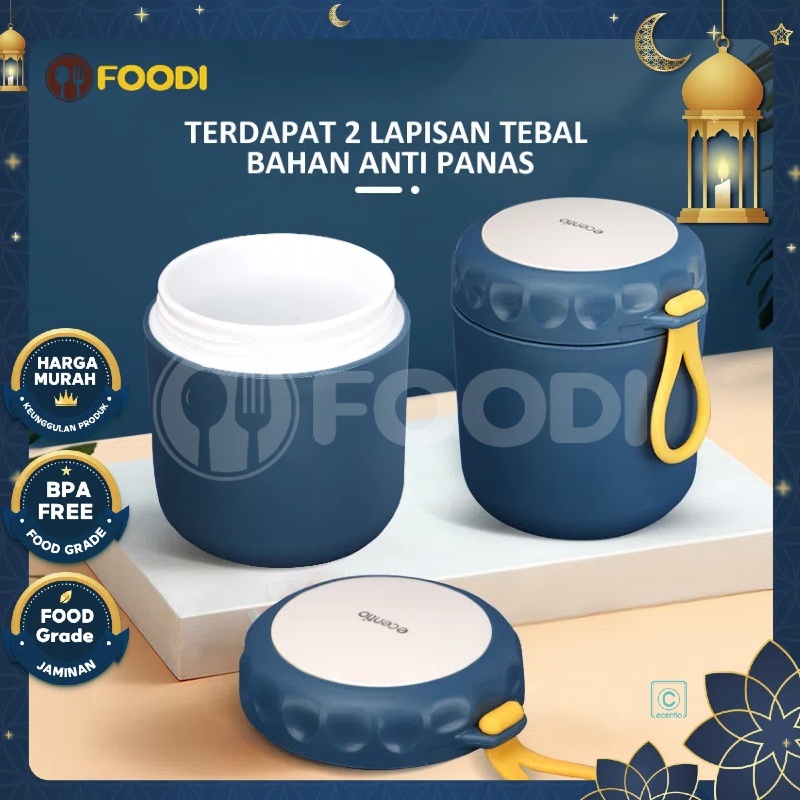Jual ecentio & FOODI termos air panas mini termos mini 400ml/450ml anti ...