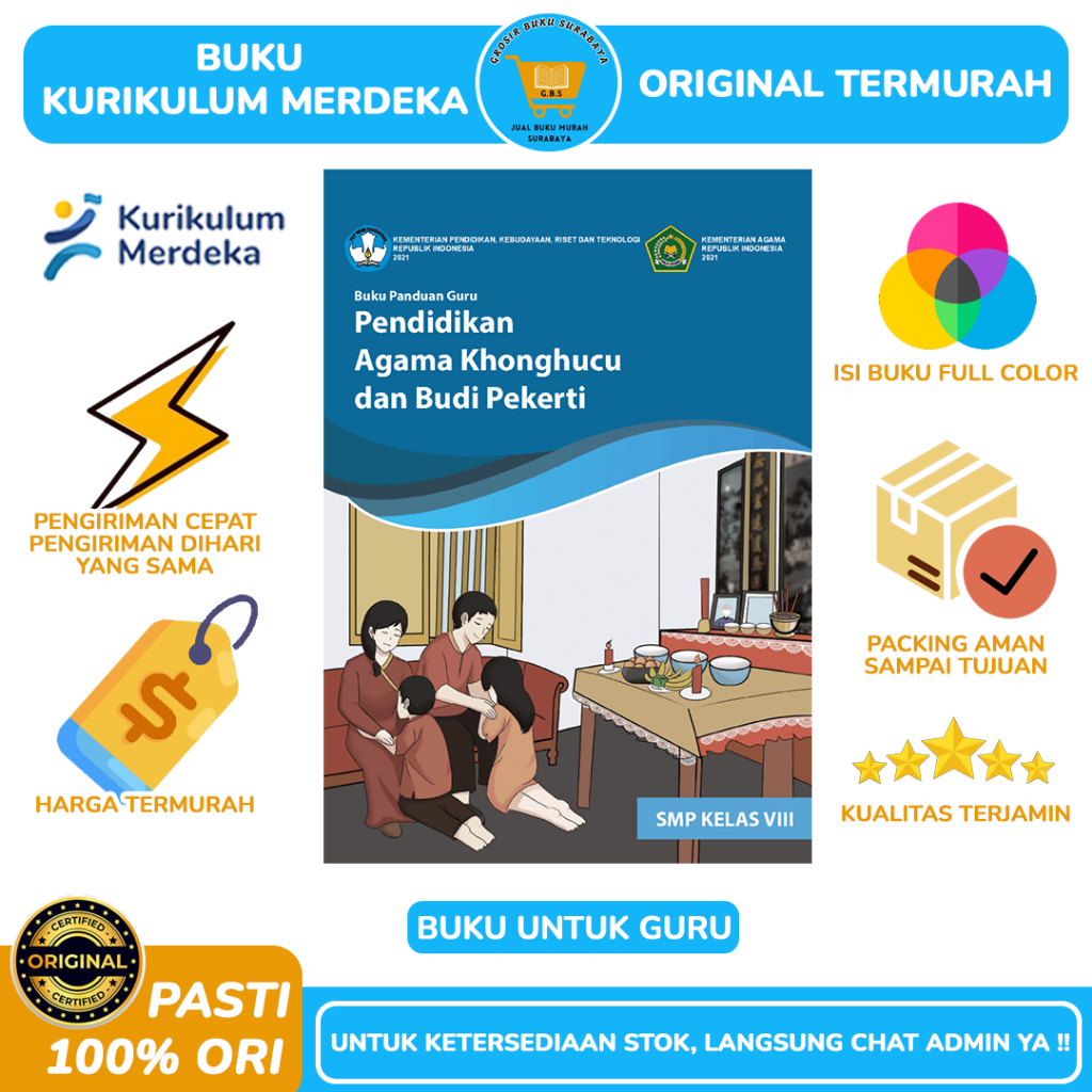 Jual Buku Panduan Guru Pendidikan Agama Khonghucu Kelas 8 SMP - Buku Paket Kumer - Kurikulum ...