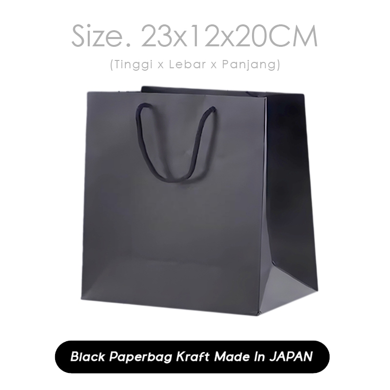 Jual Paper Bag Hitam Lunchbox 23x12x20 CM / Paperbag Kado Packing Box ...