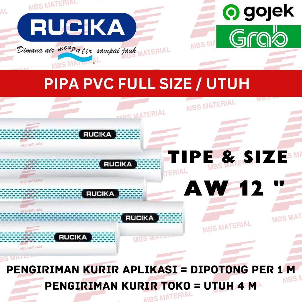 Jual Pipa PVC / Peralon / Paralon Rucika Standard AW Size 12" inch ...