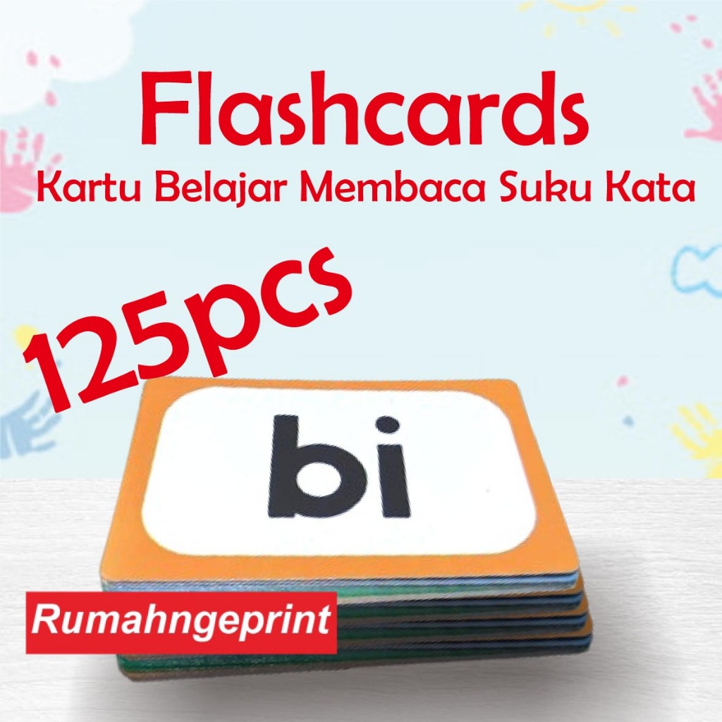 Jual ISI 125 PCS FLASHCARDS FLASHCARD KARTU BELAJAR MEMBACA 1 SUKU KATA MAINAN EDUKASI ANAK ...