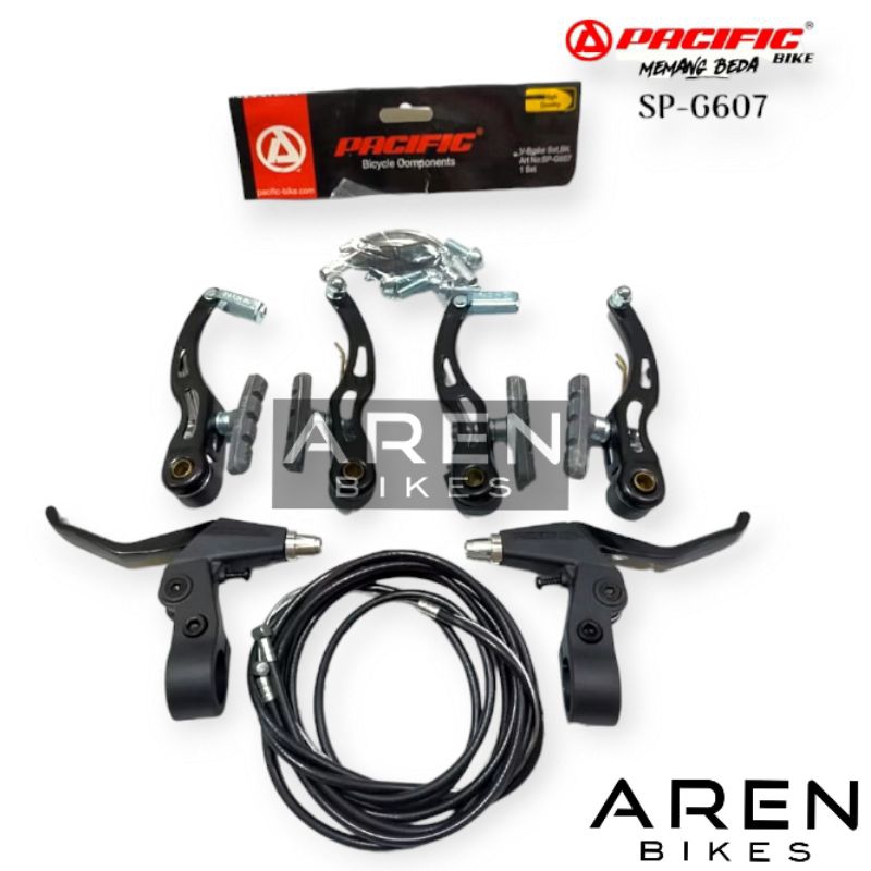 Jual REM SEPEDA V BRAKE PACIFIC SEMI ALLOY HITAM MTB FEDERAL BMX CITY ...