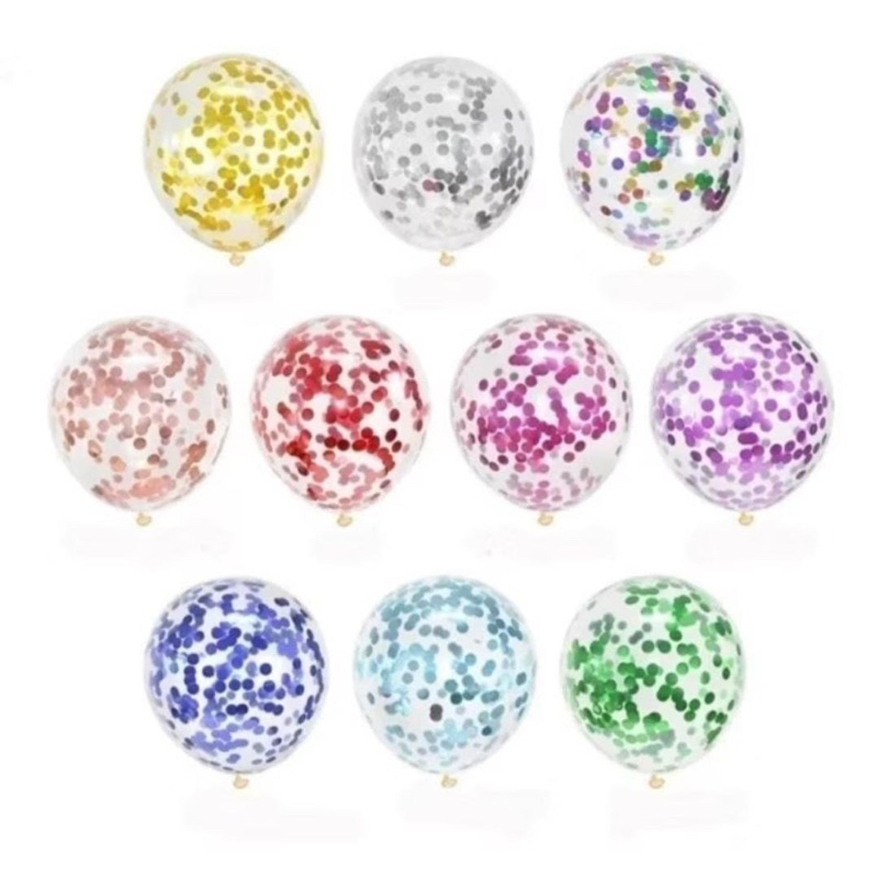 Jual Balon Latex Transparant Isi Confetti Eceran per 1 biji | Shopee ...