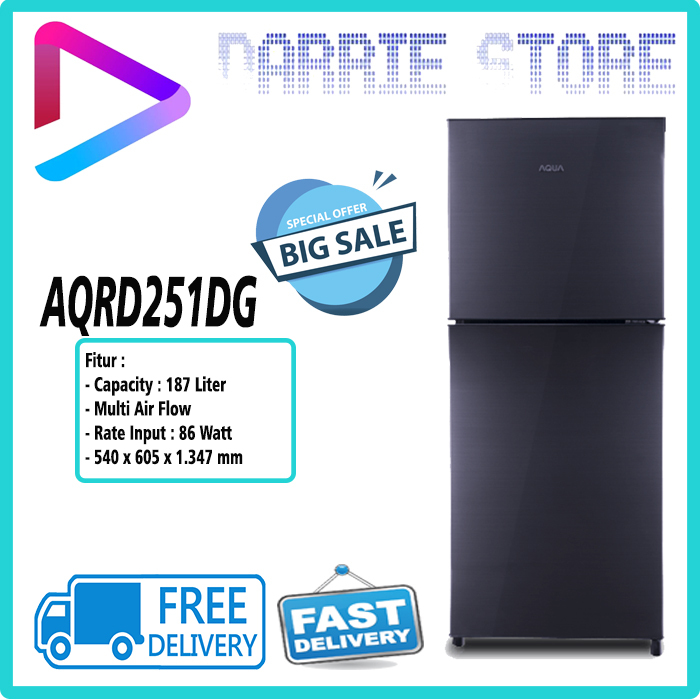 Jual AQUA AQR-D251DG Kulkas 2 Pintu Aqua 187 Liter AQRD251 AQRD251DG | Shopee Indonesia