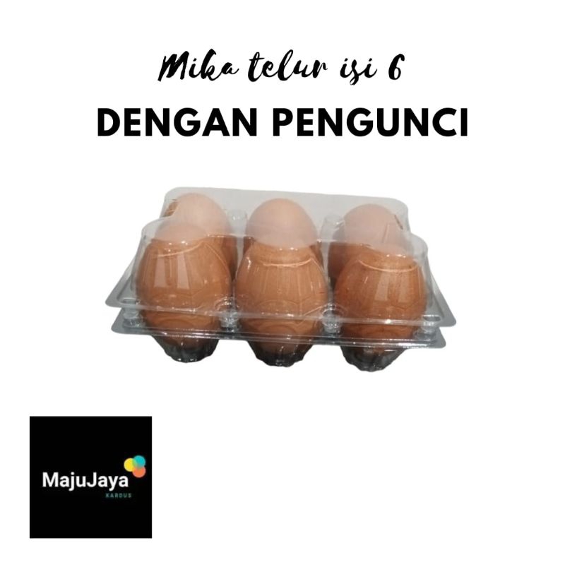 Jual MIKA TELUR 6P EGG TRAY KOTAK RAK PLASTIK BENING TRANSPARAN ISI 6 ...