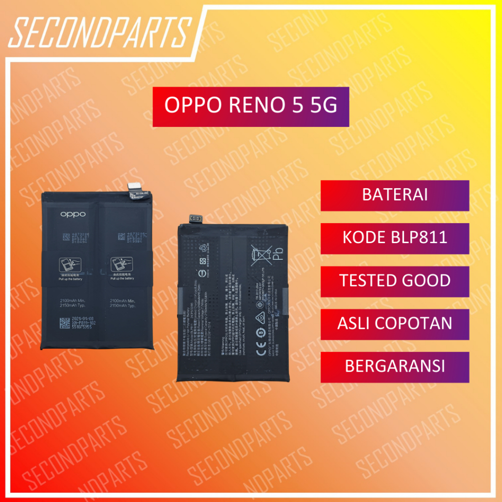 Jual BATERAI BATRE BATTERY BLP811 OPPO RENO 5 5G ORIGINAL COPOTAN | Shopee Indonesia