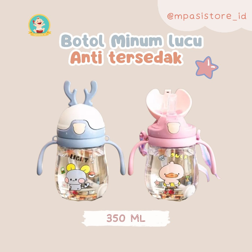 Jual BOTOL MINUM ANAK LUCU KARAKTER TANDUK RABBIT BEAR 350ML | Shopee ...