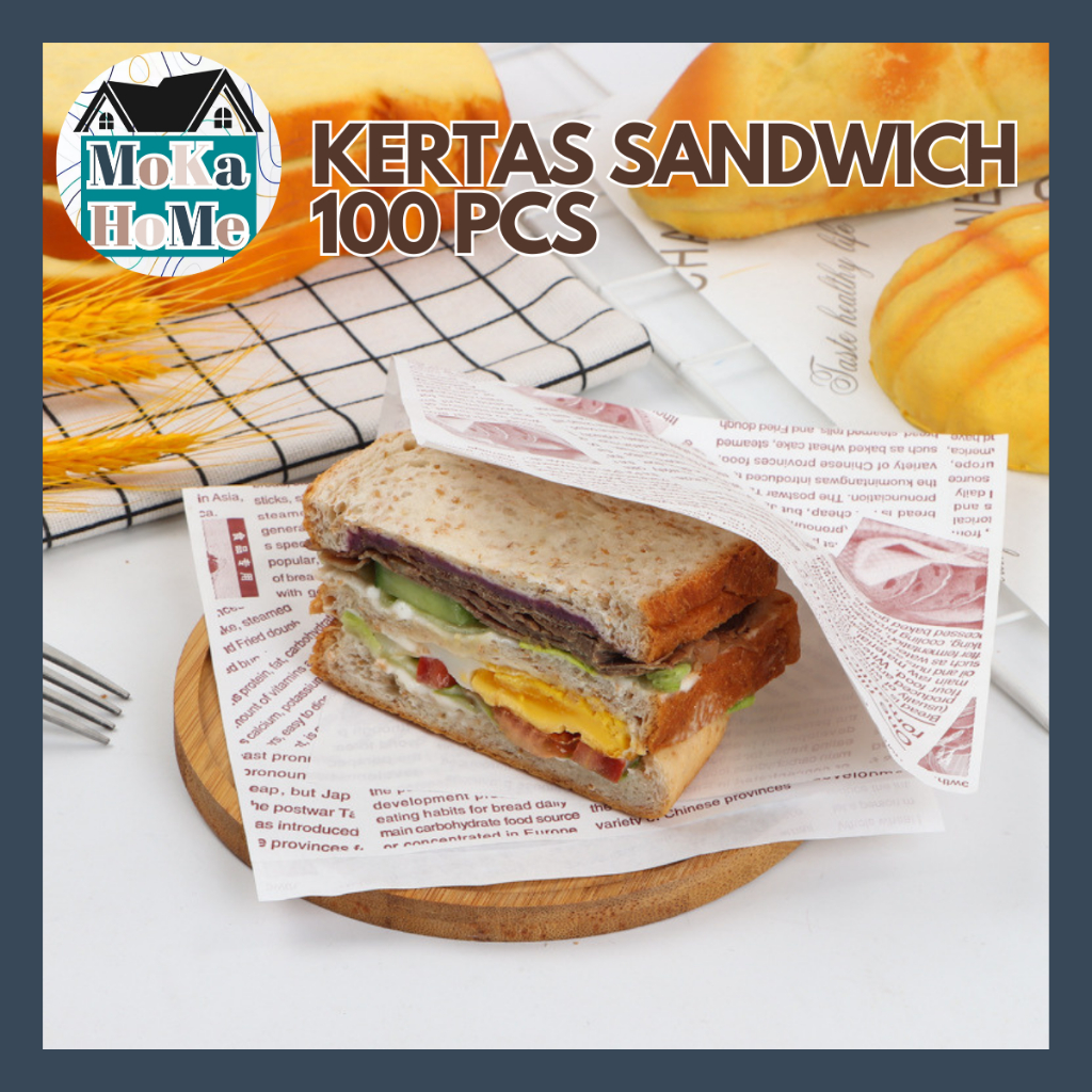 Jual KERTAS SANDWICH BURGER 100 PCS / PAPER BREAD 15 X 15 CM / TERMURAH ...