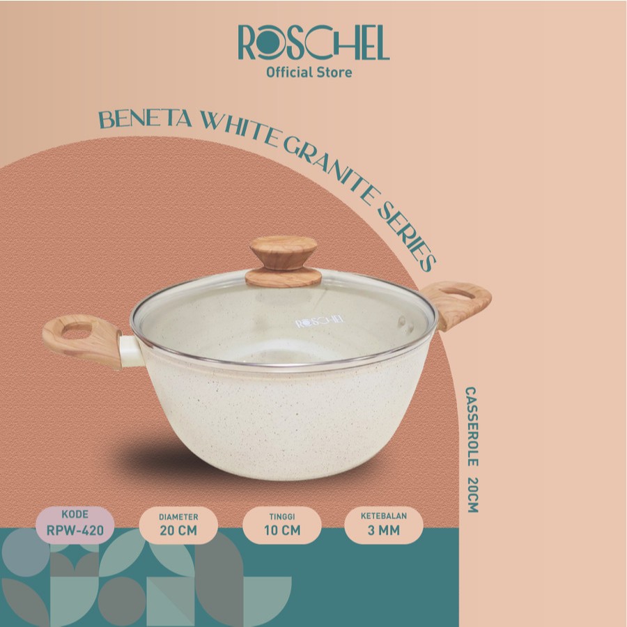 Jual ROSCHEL Panci Casserole Marble Coating - BENETA Series | Shopee ...
