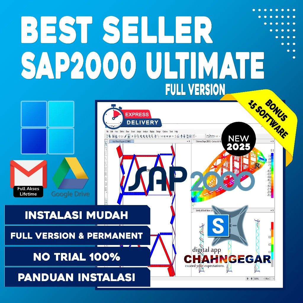 Jual CSI SAP2000 Ultimate 26.2.0 Full Software STRUCTURAL ANALYSIS AND ...