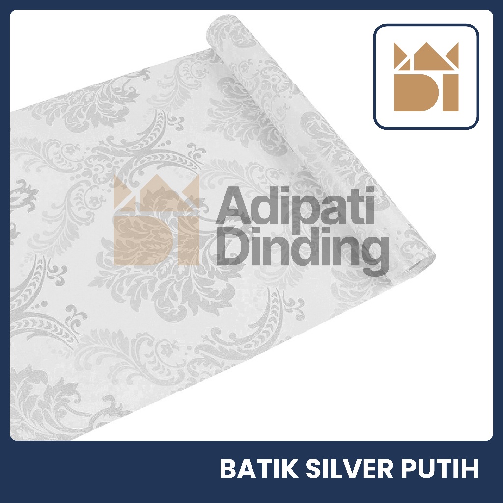 Jual Wallpaper Stiker Dinding Motif Batik Silver Putih Ukuran 45 Cm x 8 Meter | Shopee Indonesia