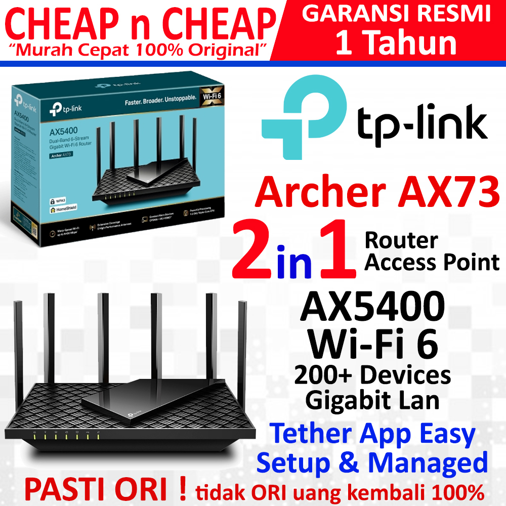Jual TP-Link Archer AX73 AX5400 WiFi 6 6 Antena Router - TPlink Router Acces Point Dual-Band ...