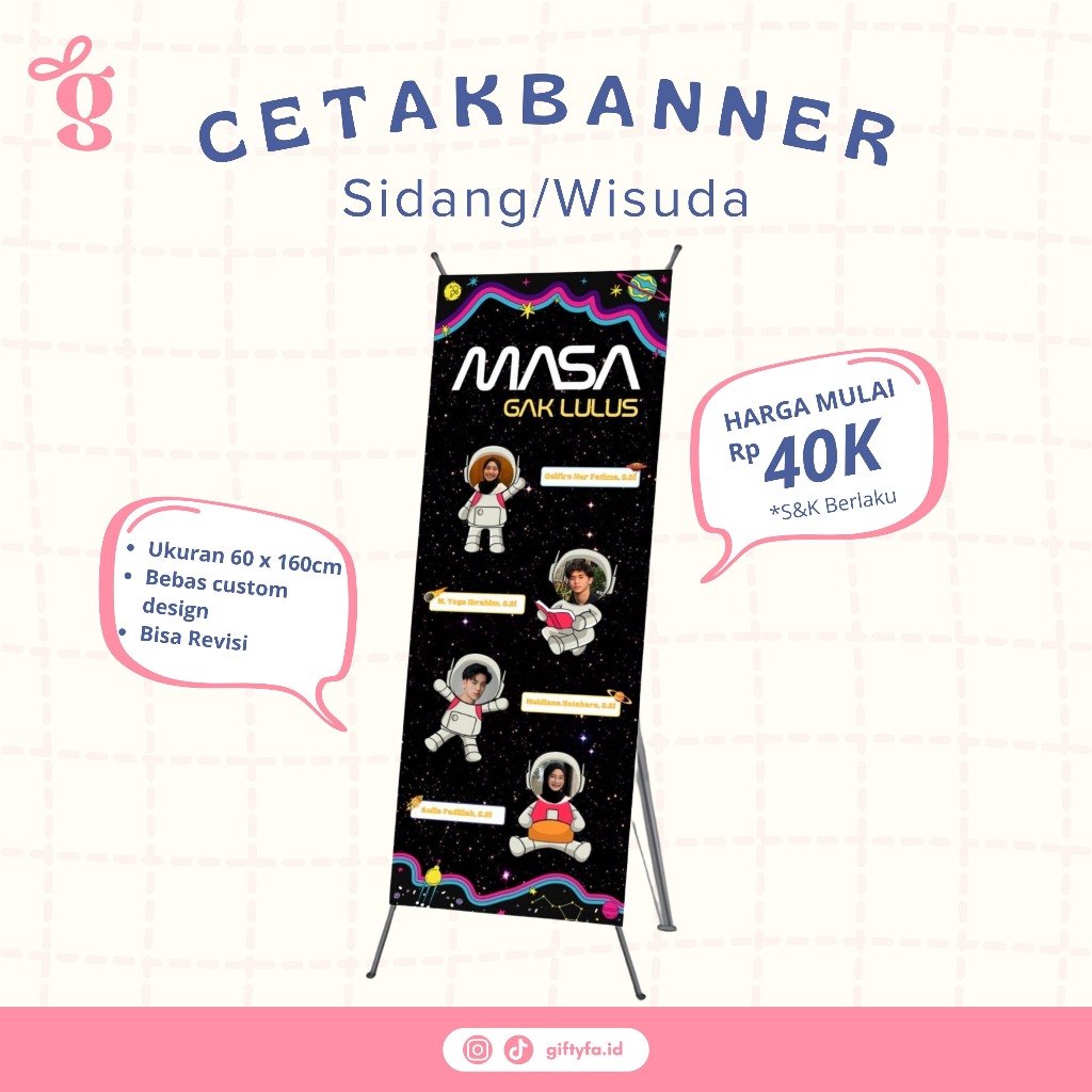 Jual Banner Wisuda Custom Design / Cetak X Banner Sidang & Wisuda ...