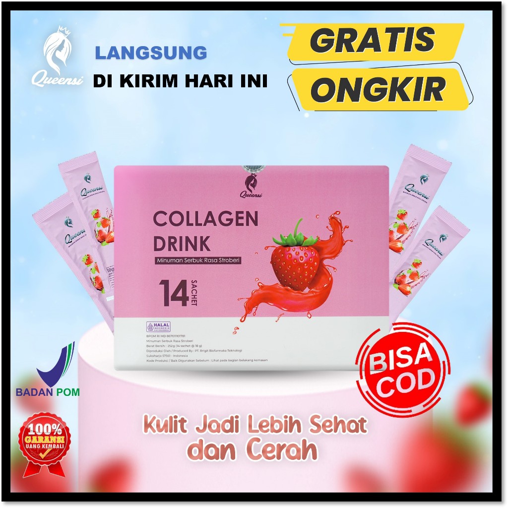 Jual QUEENSI COLLAGEN DRINK ORIGINAL | QUENSI KOLLAGEN | QUEENSI COLLAGEN ISI 14 SACHET ORIGINAL ...