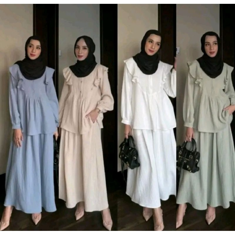 Jual ONE SET KEYLIE SET ROK CRINCLE AIRFLOW WANITA MUSLIMAH KEKINIAN ...