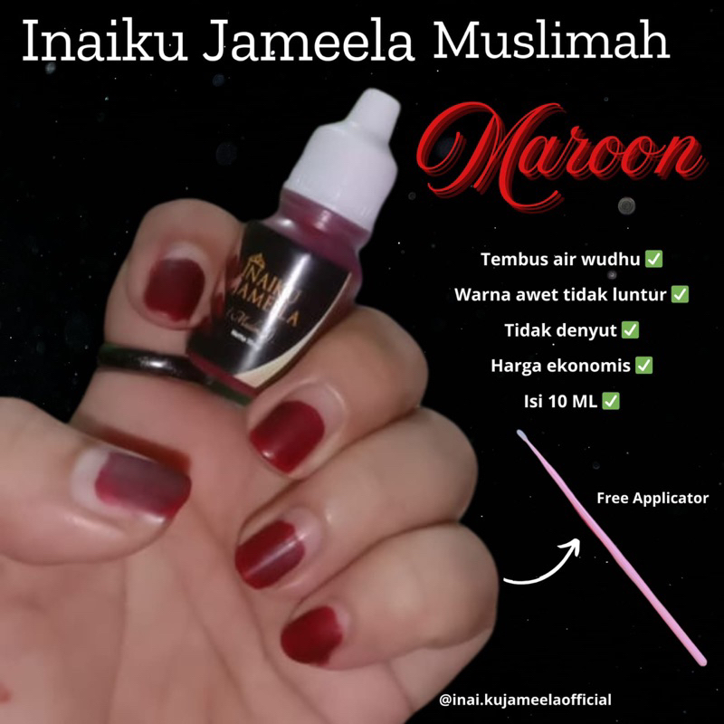 Jual Inaiku Jameela Muslimah Maroon Nail Polish | Shopee Indonesia