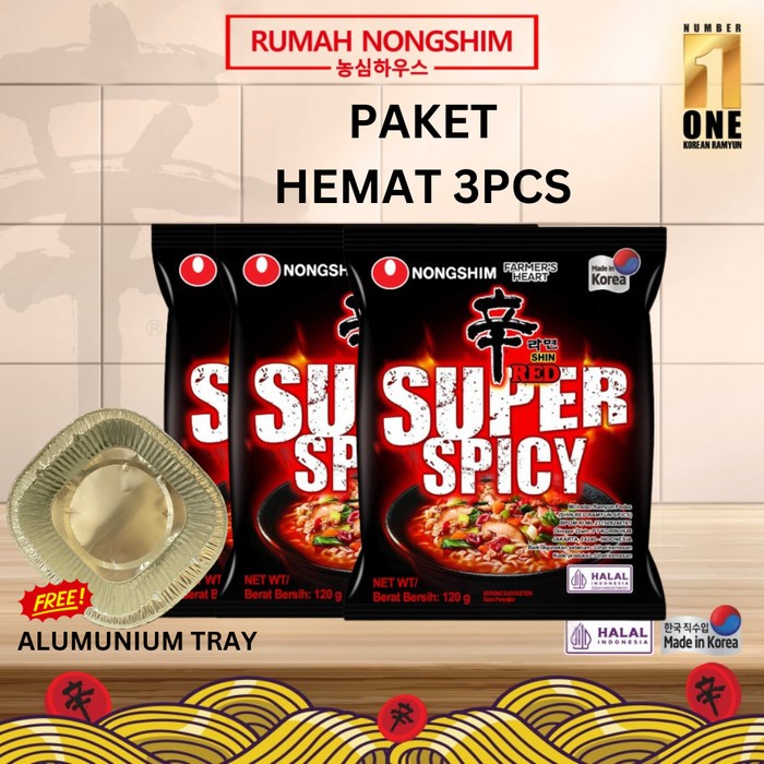 Jual PAKET BUNDLING 3 pcs - Nongshim SHIN RED SUPER SPICY Free ...