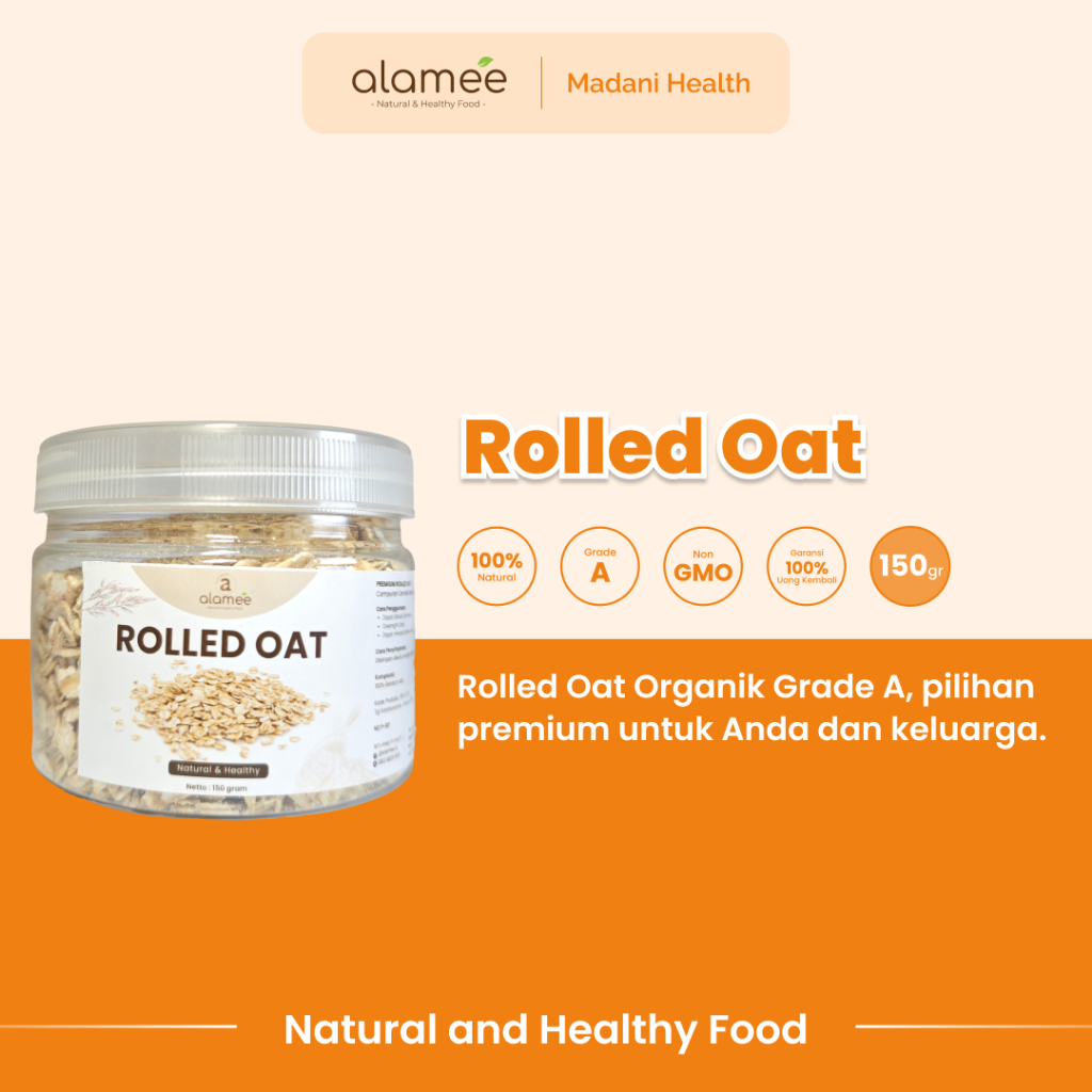 Jual ALAMEE Rolled Oat Gandum Utuh Kasar oatmeal wholegrain Natural ...