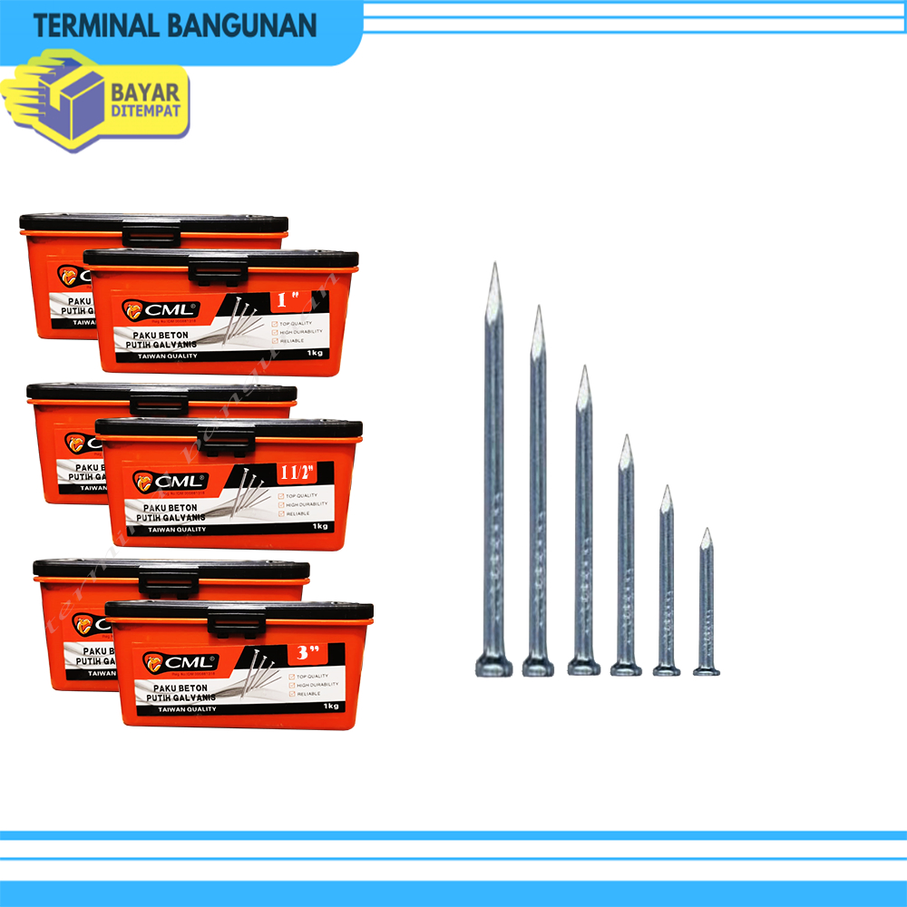 Jual Paku Beton Marabu Galvanis 1 Kg Paku Beton Putih | Shopee Indonesia