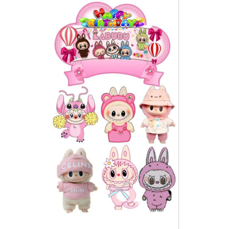 Jual Part 2 | LABUBU /Topper LABUBU Birthday Request Nama/Hiasan Cake ...