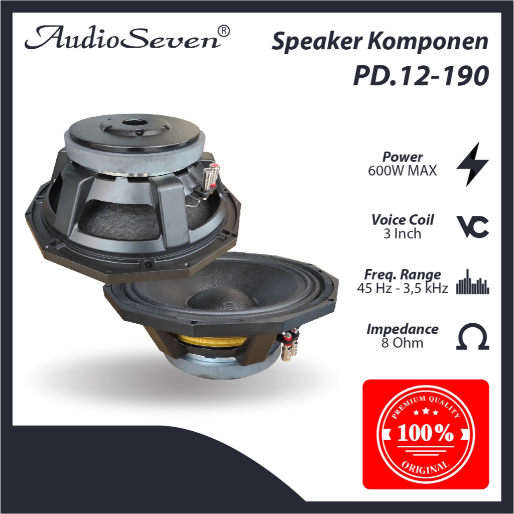 Jual Speaker Komponen 12 190 Audio Seven 12 inch Original High Quality ...