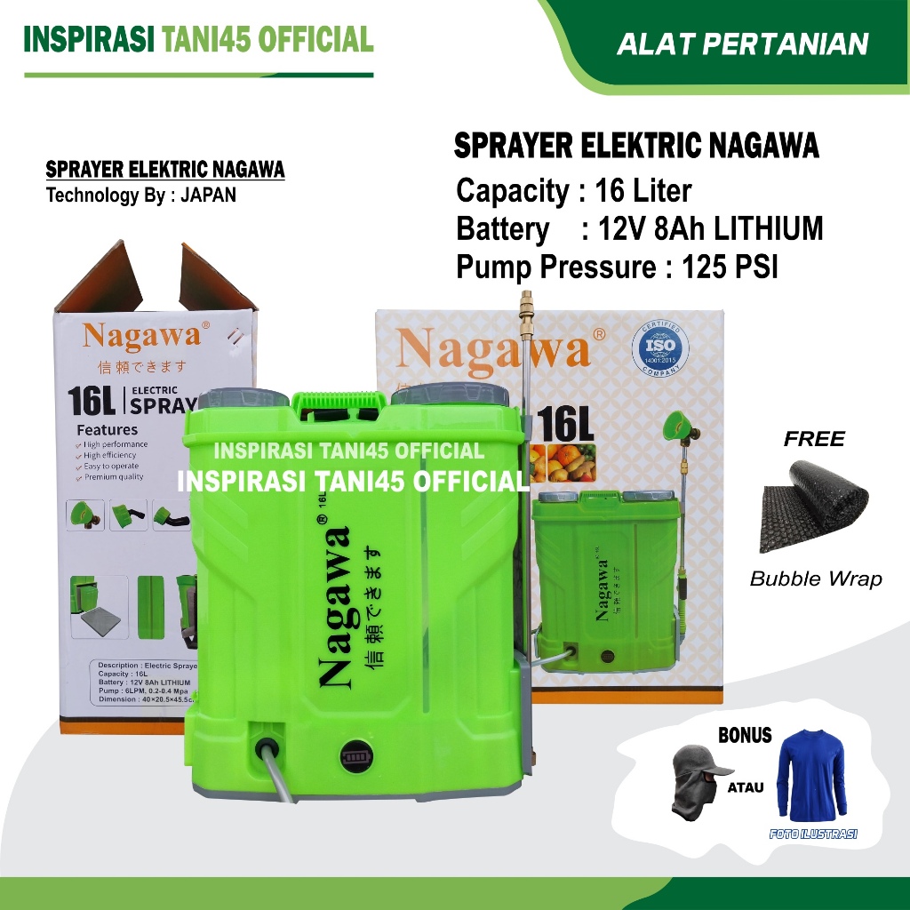 Jual Sprayer Nagawa 2024 16 liter (FREE TOPI/KAOS)/Sprayer Elektrik ...