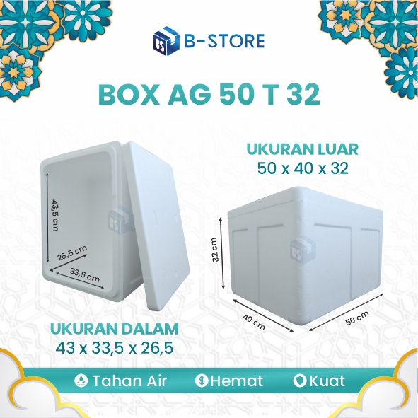 Jual Styrofoam Box / Box Gabus / Box Styrofoam AG 50 T 32 ukuran 50x40x32 | Shopee Indonesia