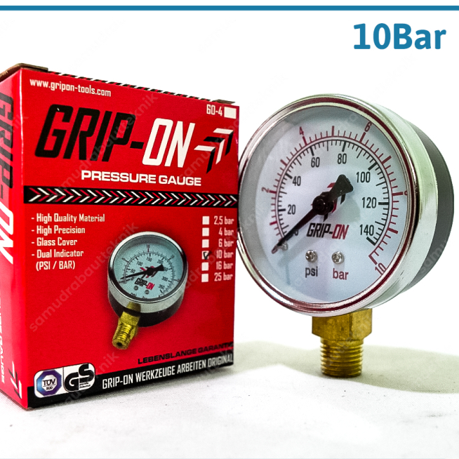 Jual Csl Manometer Pressure Gauge 63 mm 10 Bar Alat Ukur Tekanan Psi ...